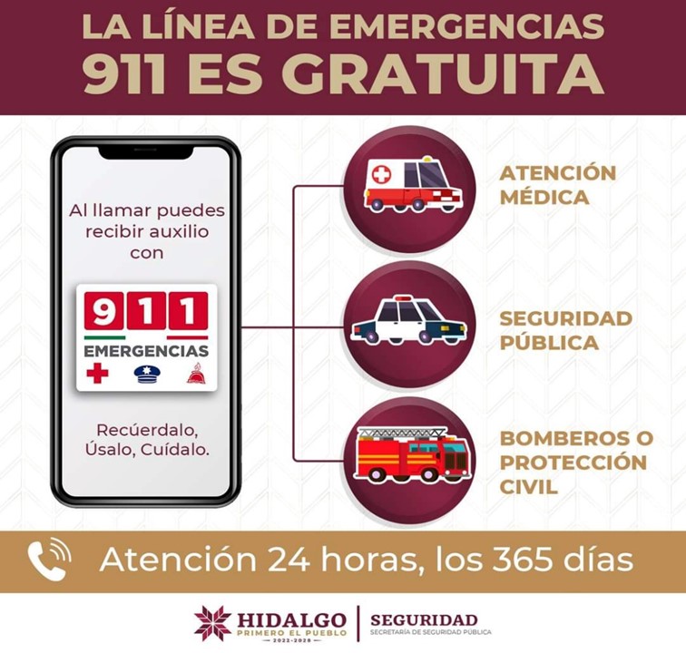 La Línea de Emergencias 911 es gratuita - agendahidalguense, diario digital